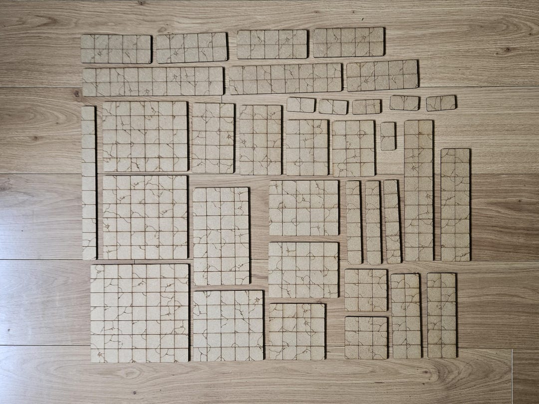 Simple MDF Dungeon Tiles – Broken Flagstone Design (set of 33 Tiles) - Etsy