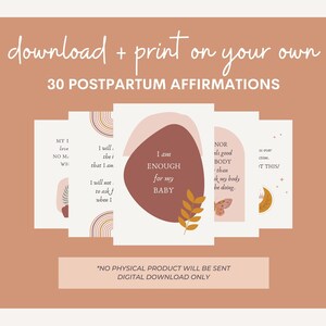 Set of 30 Postpartum Affirmation Printable Cards Digital Download ...
