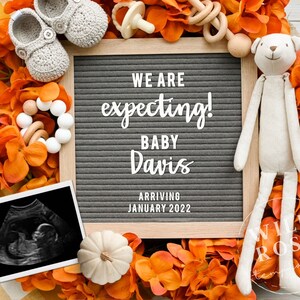 Fall Baby Birth Announcement for Social Media Edit-yourself - Etsy
