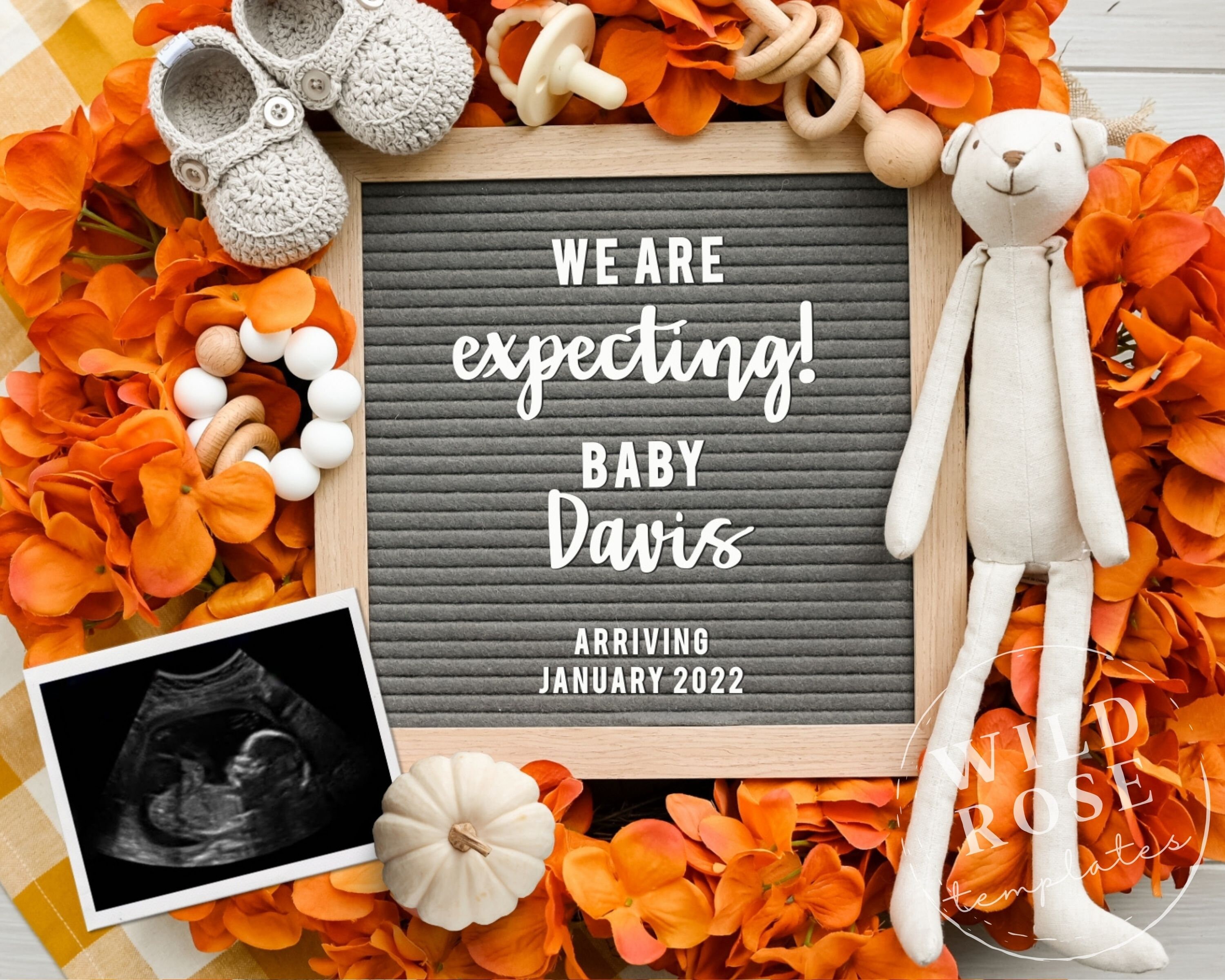 Fall Baby Birth Announcement for Social Media Edit-yourself - Etsy