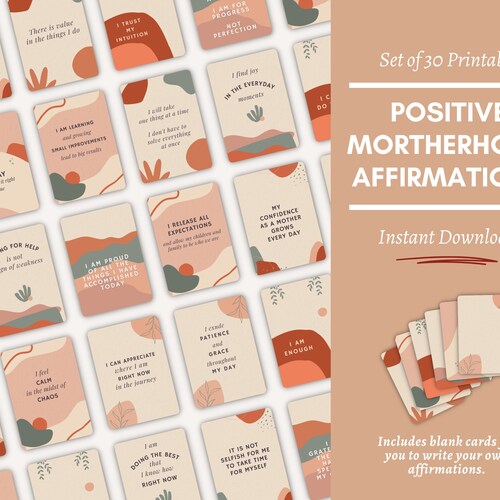 30 Birth Affirmation Cards Digital Printable Instant - Etsy