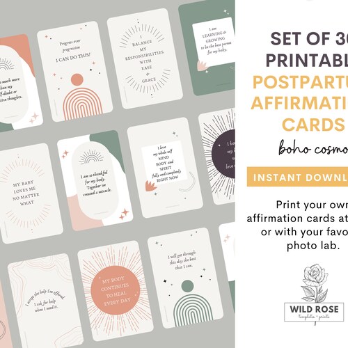 Set of 36 Positive Birth Affirmation Printable Cards - Etsy