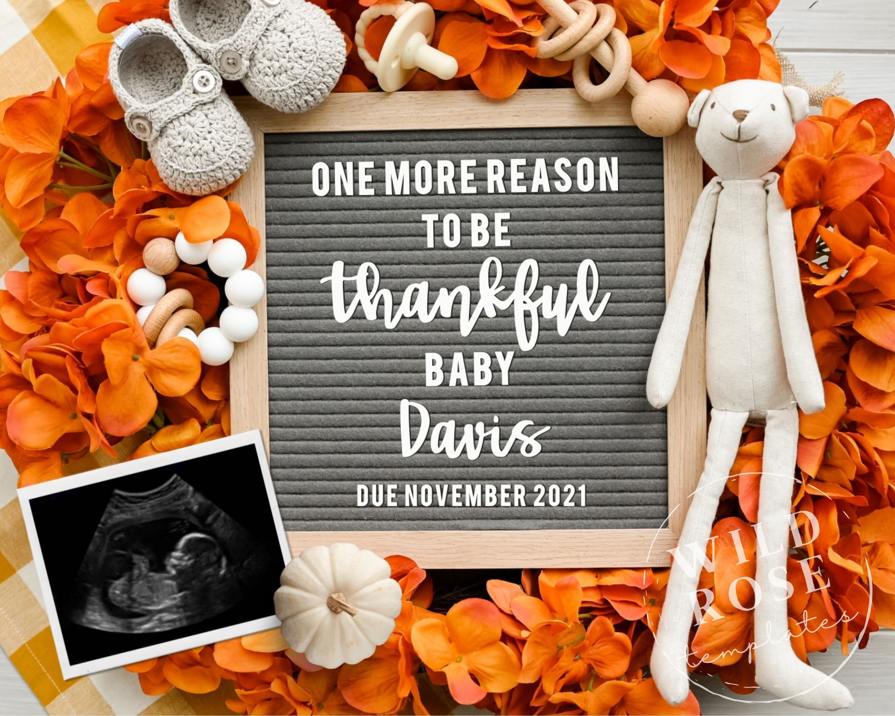 Fall Baby Birth Announcement for Social Media Edit-yourself - Etsy