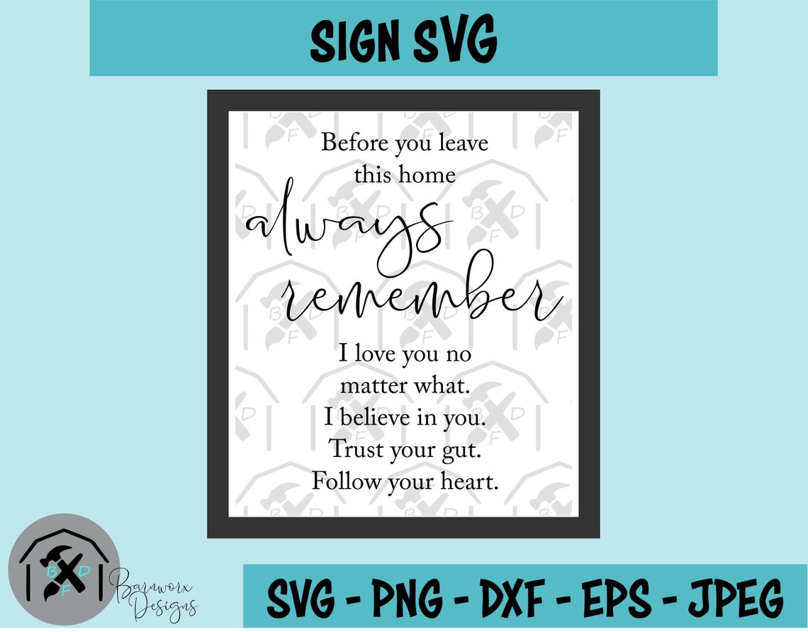 Always Remember SVG Home Sign SVG Home Quote Digital - Etsy