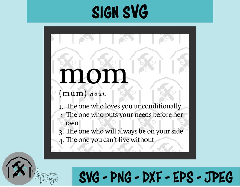 Mom Definition SVG - Mom Definition Sign SVG - Mom Definition Quote ...