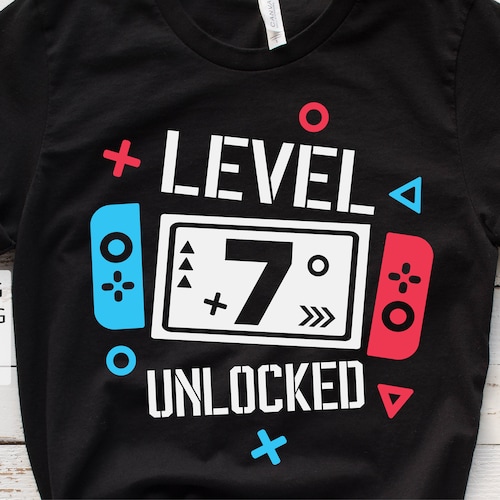 Level 7 Unlocked Birthday Svg 7th Birthday Gamer Svg 7th - Etsy