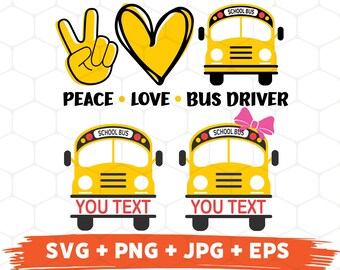 Peace Love Bus Svg | Etsy