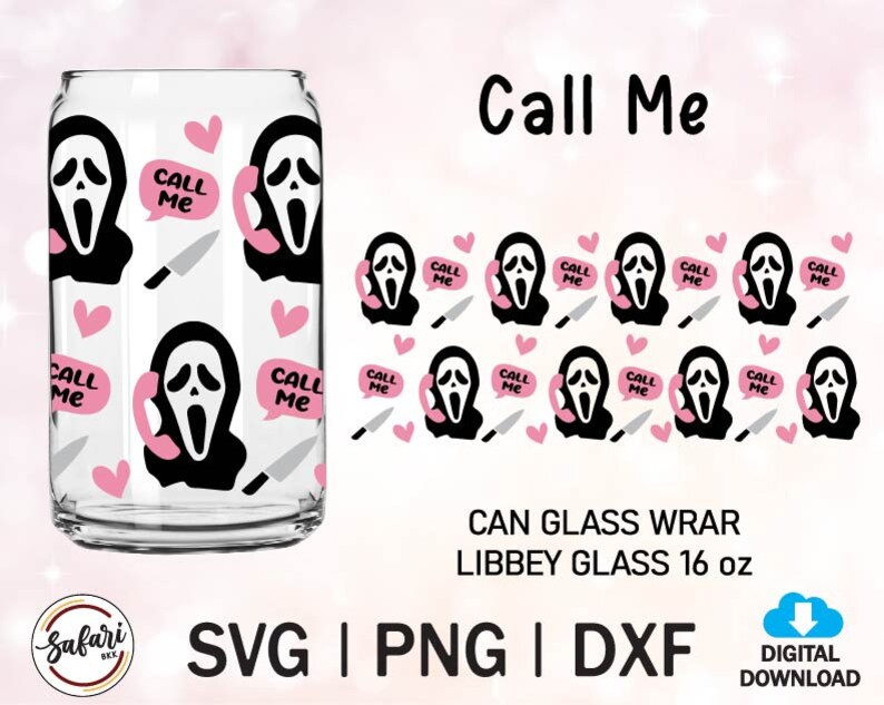 Scream Can Glass Wrap Svg Concha Svg Scream Call Me Svg | Etsy UK