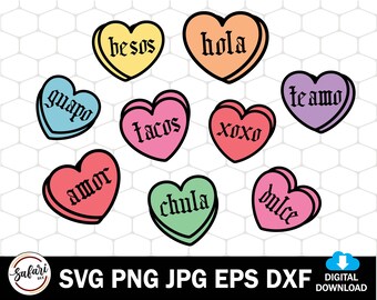 Spanish Valentine Svg - Etsy