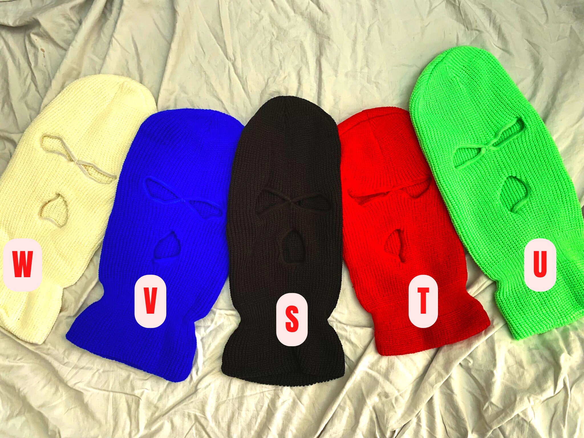 Balaclava Beanie Ski Face Mask Punk Y2K Hat With Custom - Etsy