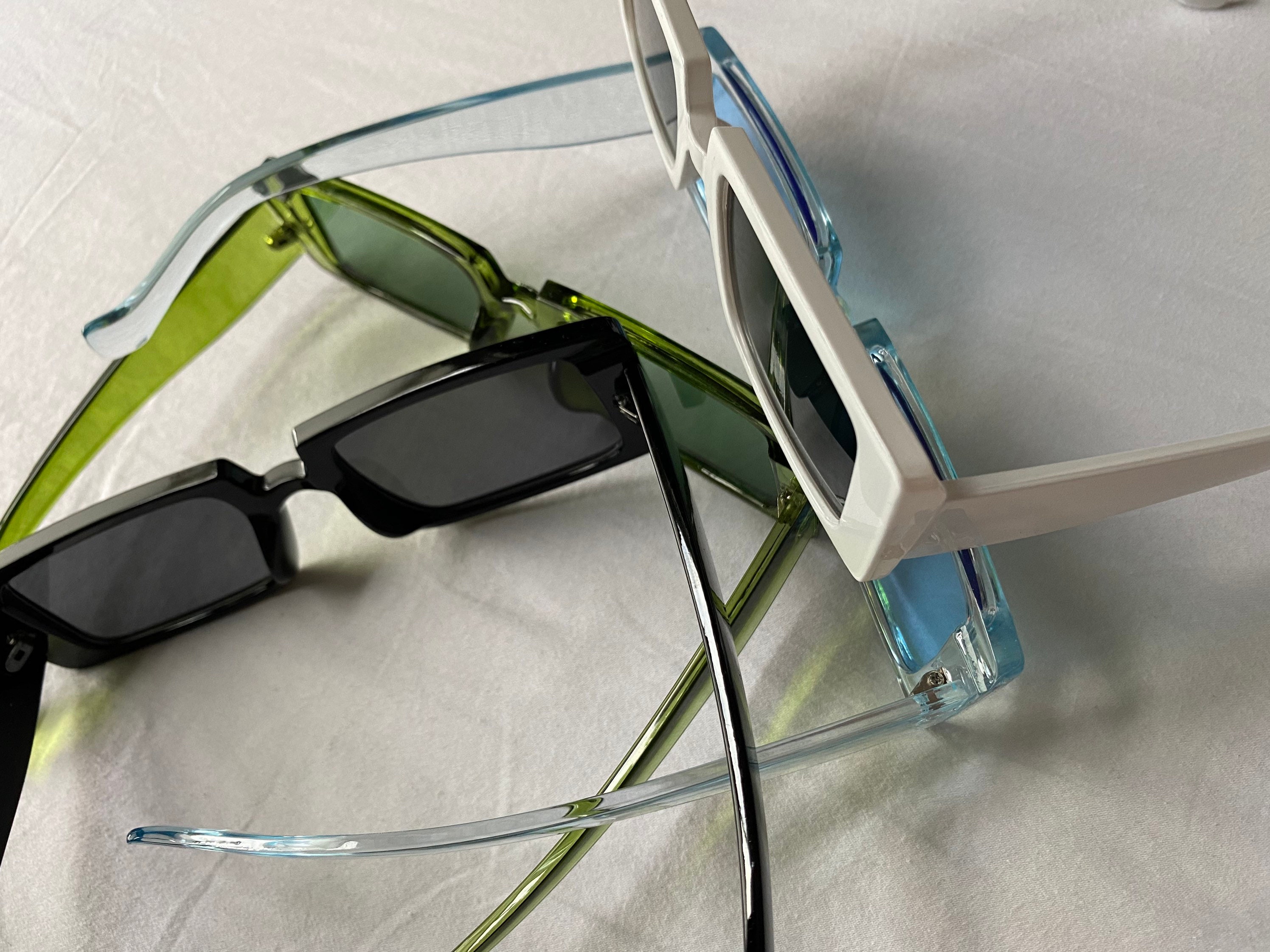 Vintage Retro Rectangular Y2K Sunglasses Edgy Punk Clout - Etsy UK