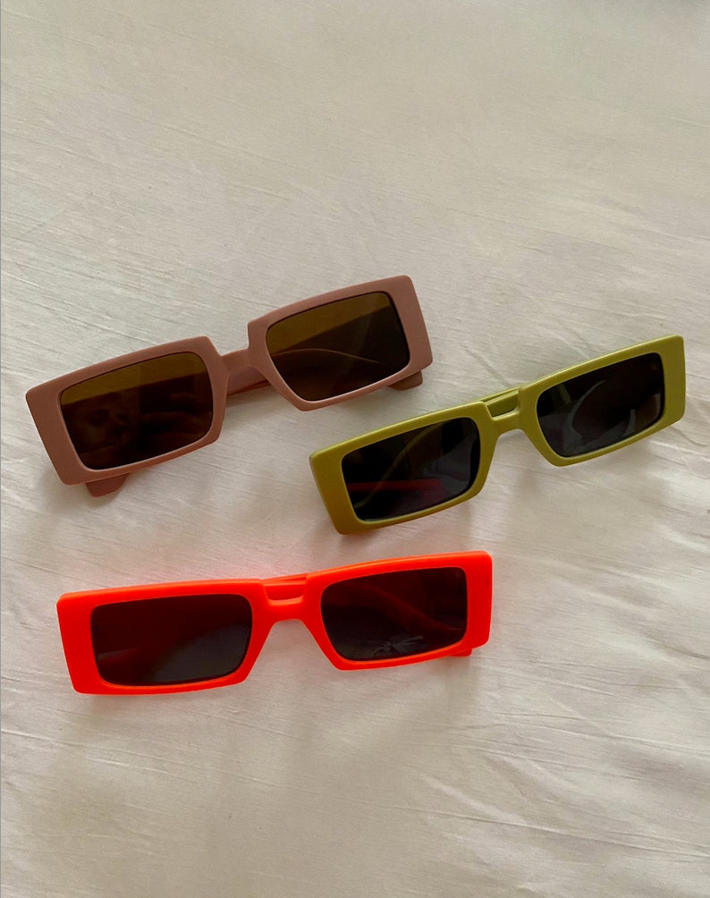 Vintage Retro Rectangular Y2K Sunglasses Edgy Punk Clout - Etsy Australia
