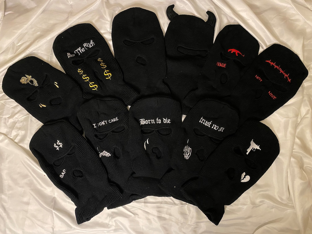 Balaclava Beanie Ski Face Mask Punk Y2K Hat With Custom - Etsy