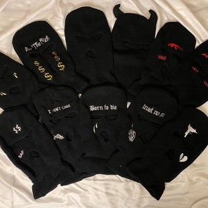 Balaclava Beanie Ski Face Mask Punk Y2K Hat With Custom - Etsy