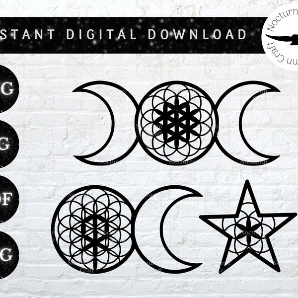 Triple Moon Svg - Etsy