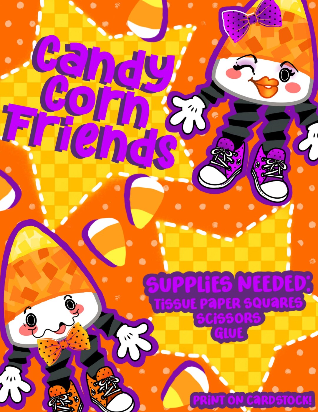 Tissue Paper Candy Corn Friend Craft - Etsy