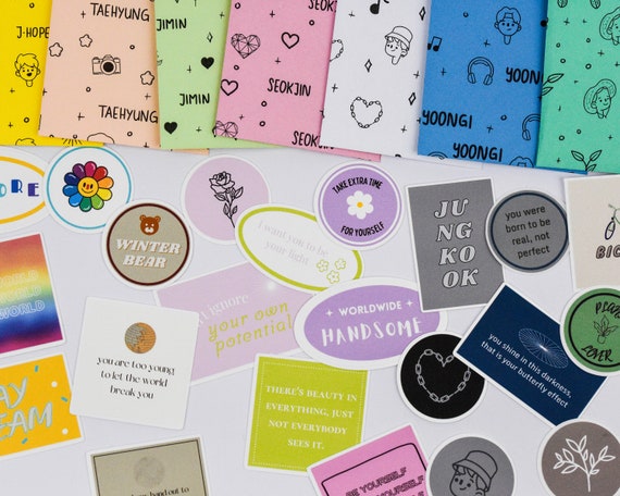 BTS Aesthetic Sticker Pack / Aufkleber / Sticker / Journal | Etsy México
