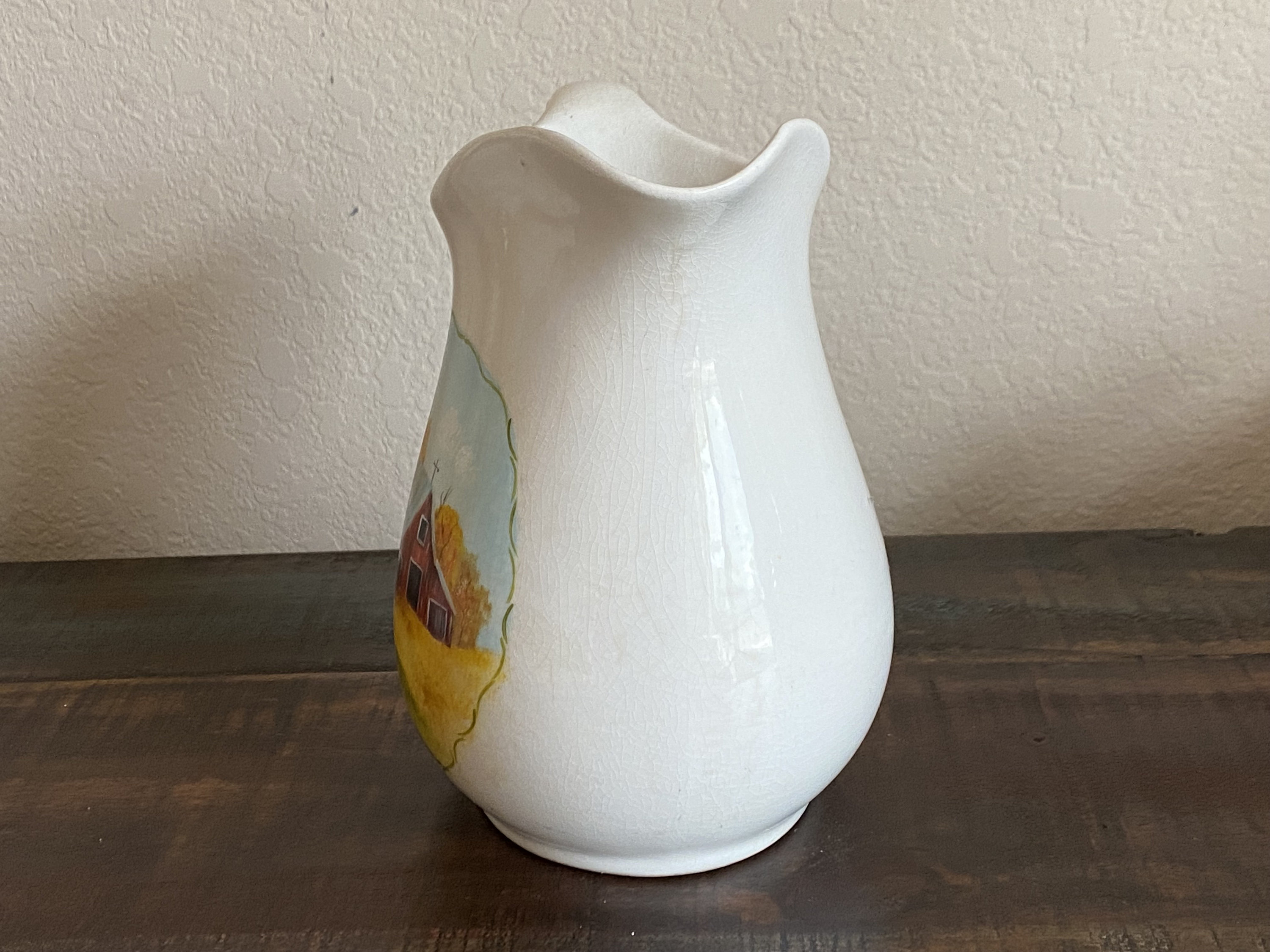Antique Hand Painted and Signed Art Painting on Kitchen Pitcher- 7 Tall ...