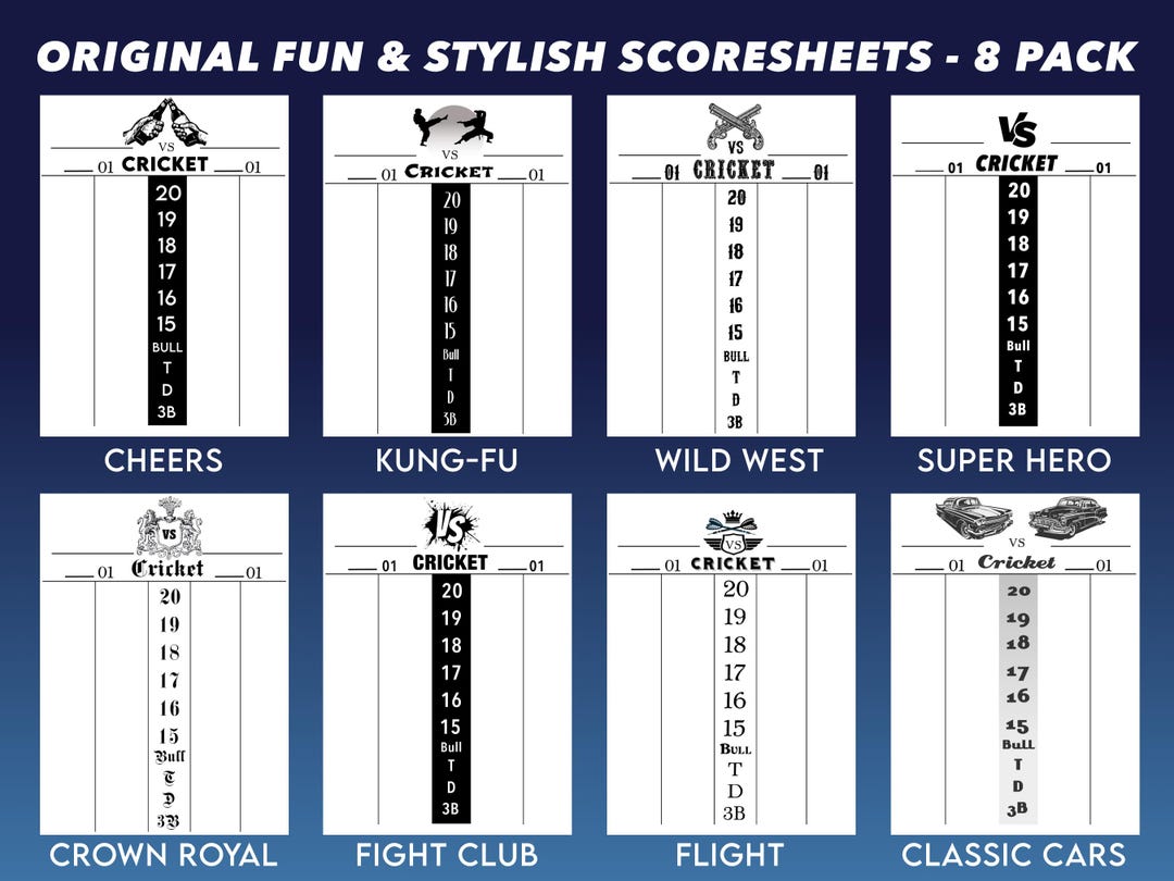 The ORIGINAL FUN & STYLISH Darts Scoreboard Printable Variety Pack (8 ...