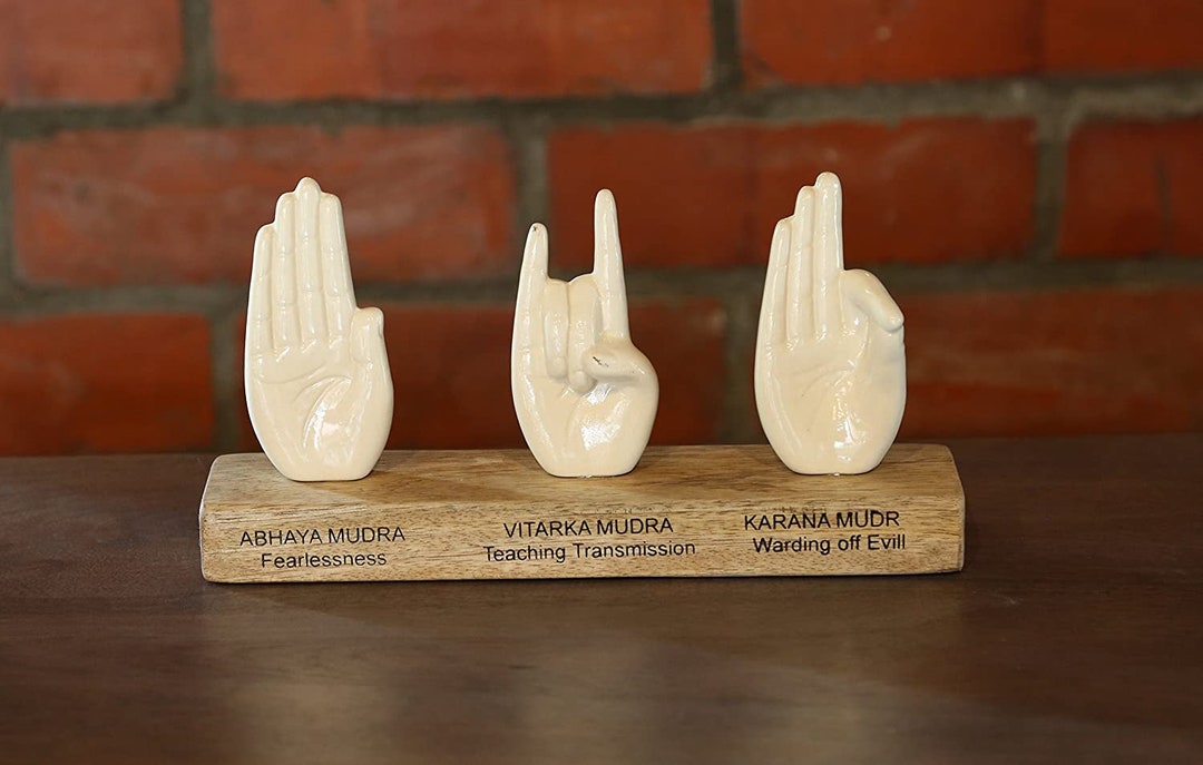 Buddha Hand Mudra Sculpture Set: Ceramic Spiritual Decor - Etsy