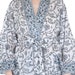 Handcrafted White Kimono Blue Botanical Pattern Women's White Kimono ...