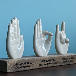 Buddha Hand Mudra Sculpture Set: Ceramic Spiritual Decor - Etsy