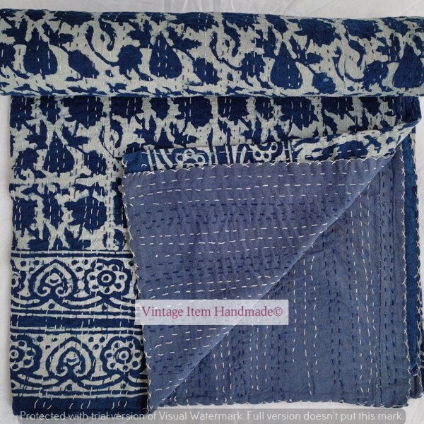 Indigo Quilt - Etsy