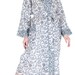 Handcrafted White Kimono Blue Botanical Pattern Women's White Kimono ...