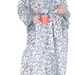 Handcrafted White Kimono Blue Botanical Pattern Women's White Kimono ...