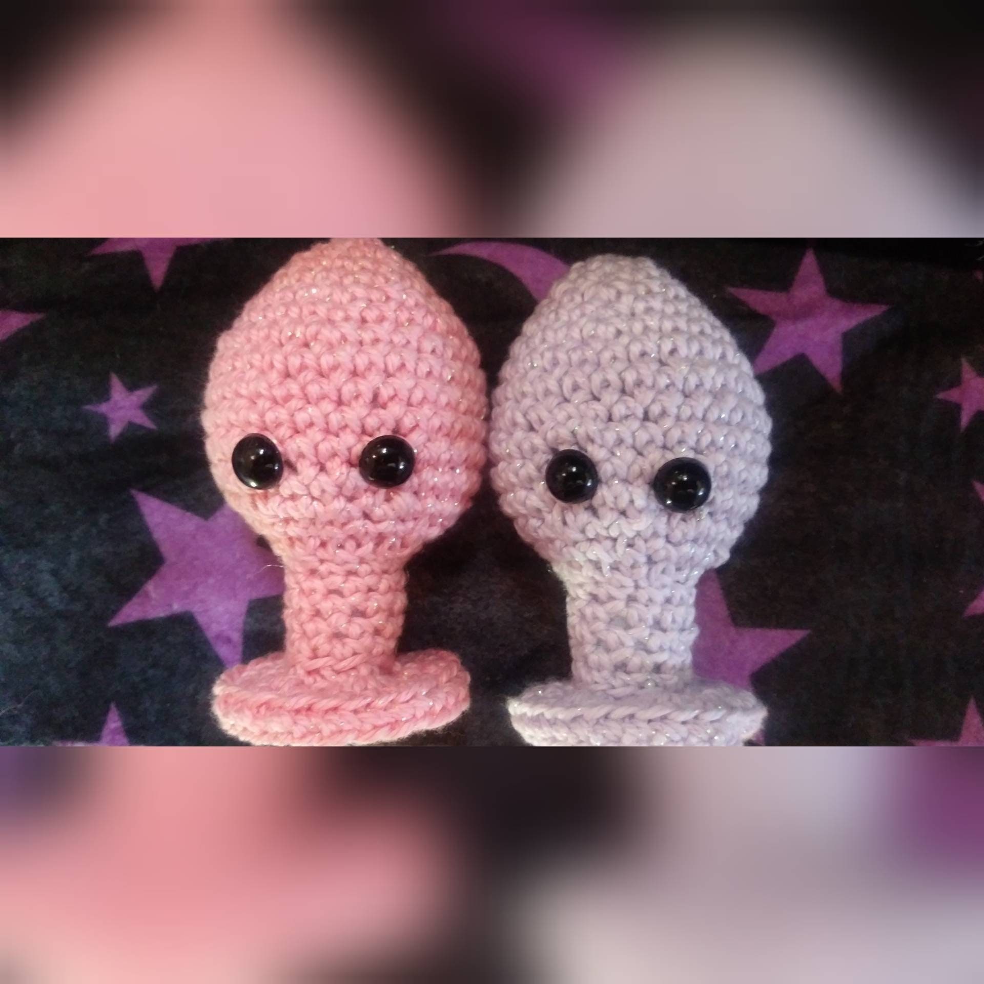 Mini Glitter Crocheted Butt Plug Etsy