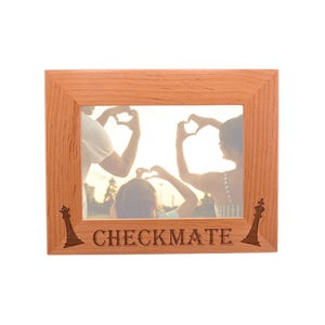 Checkmate Chess Pieces Engraved Wood Photo Frame for Chess Gifts for ...