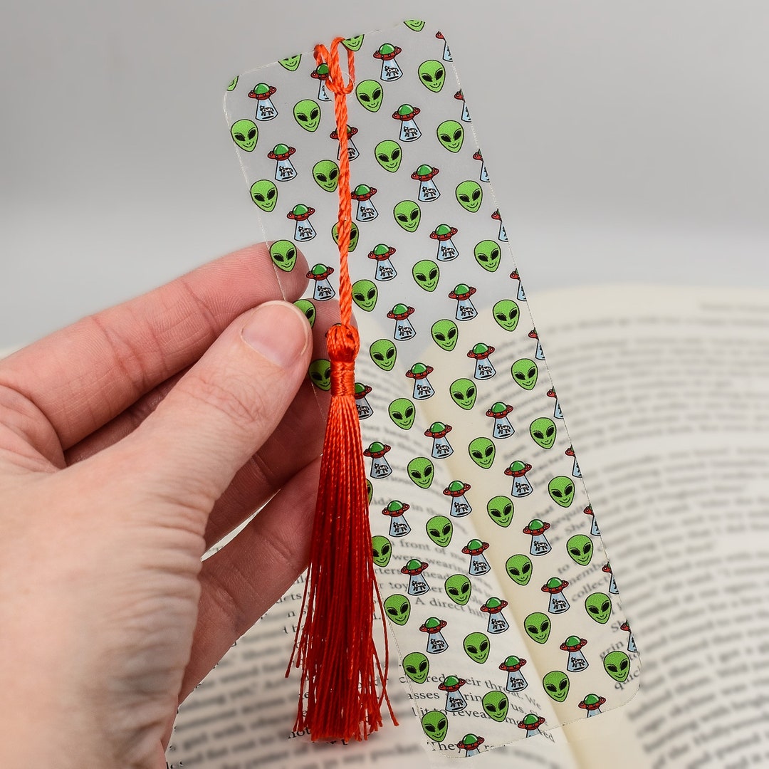 Unique Bookmark With Aliens Design is a Bookmark With Tassel and Used ...