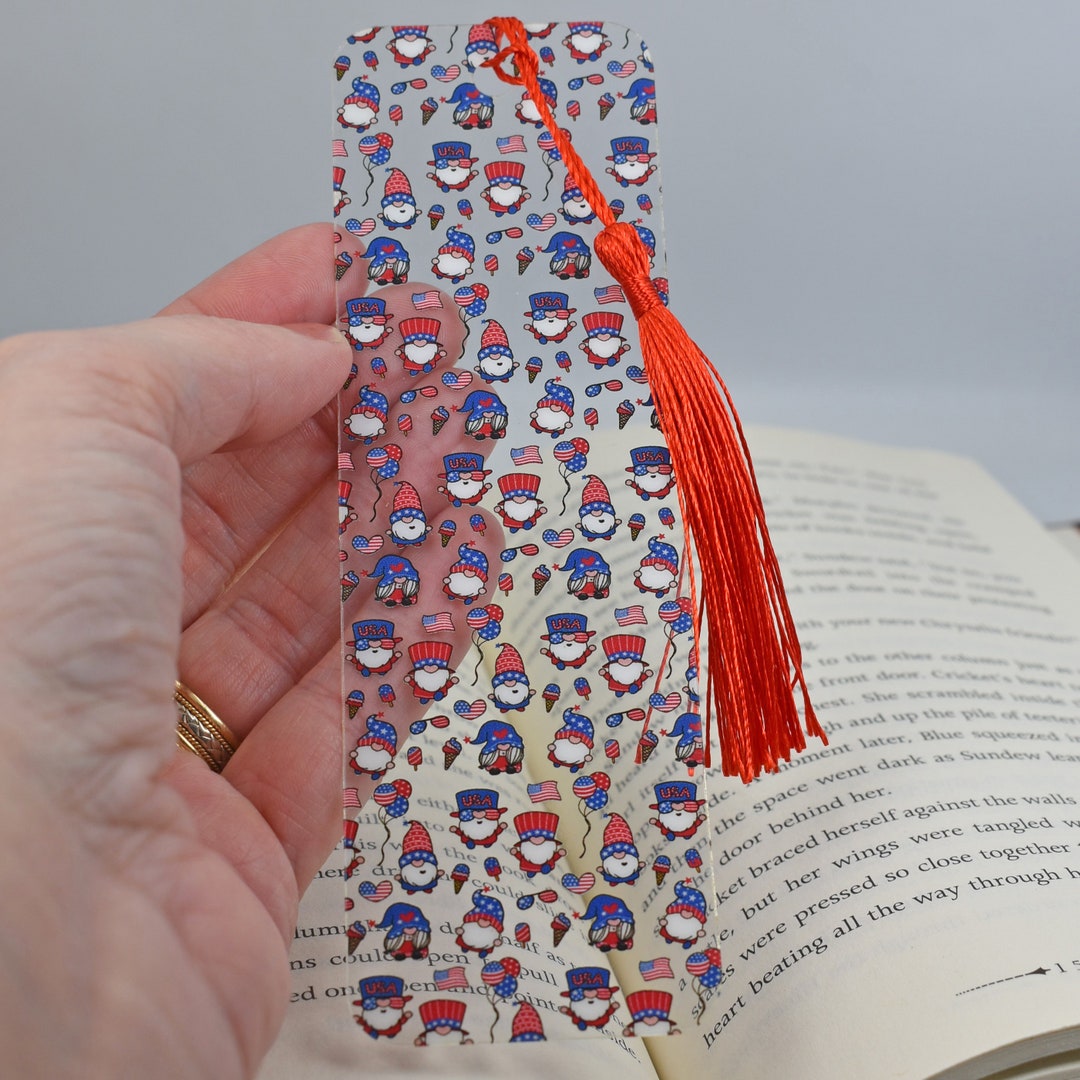Cute Bookmark With Patriotic Gnomes is Used for Teacher Gifts or Unique ...