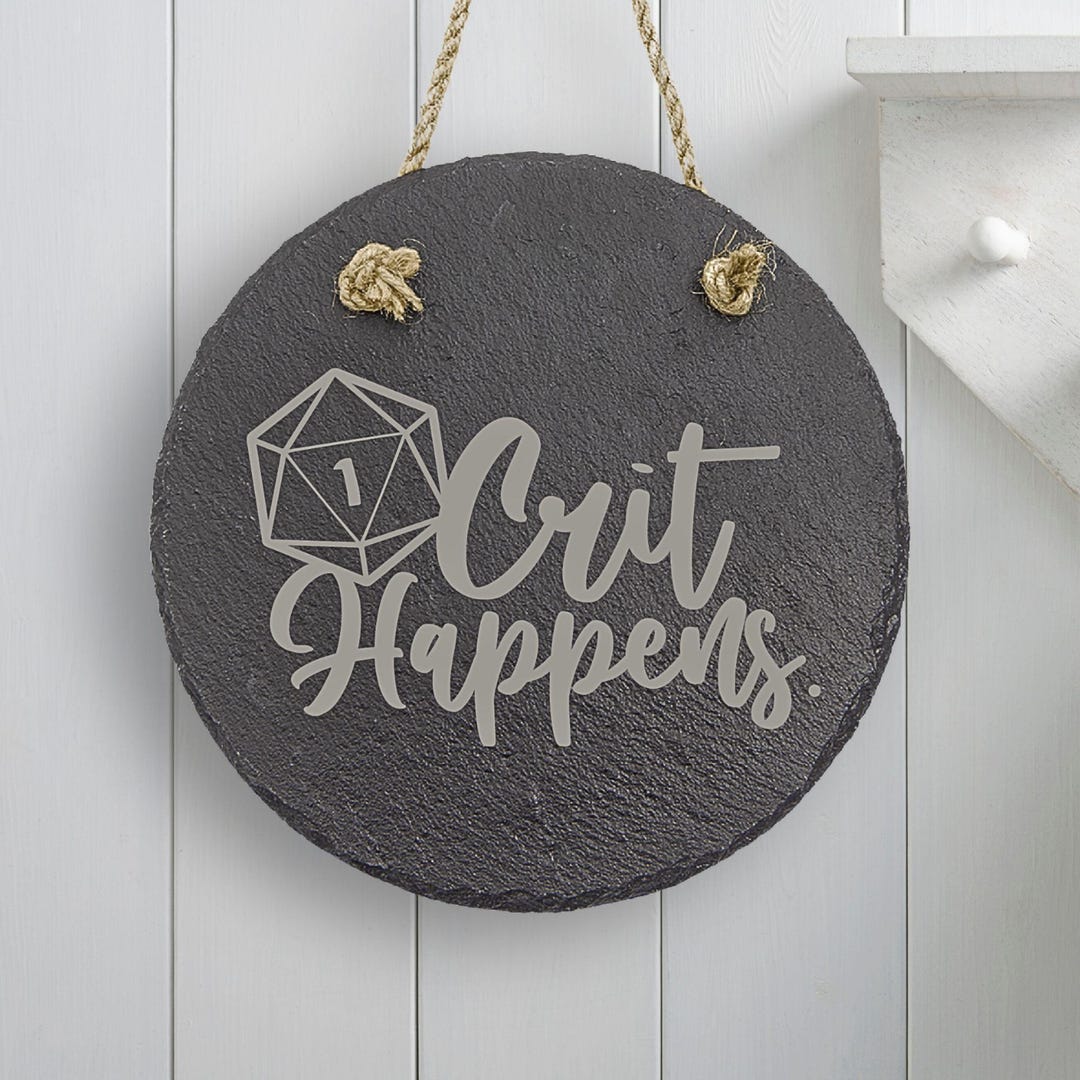 Dnd Gifts Crit Happens Game Room Decor Wall Sign for Dungeon Master ...