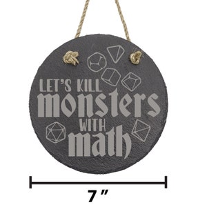 Dnd Gifts Monsters With Math Teacher Gifts or Game Room Decor Wall Sign ...