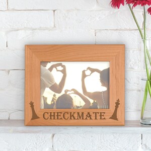 Checkmate Chess Pieces Engraved Wood Photo Frame for Chess Gifts for ...