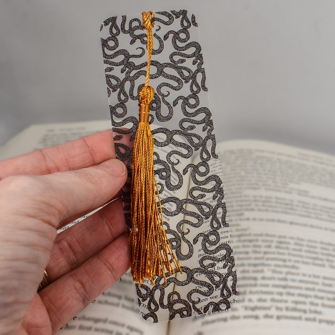 Unique Bookmark With Black Snakes Design is a Bookmark With Tassel and ...