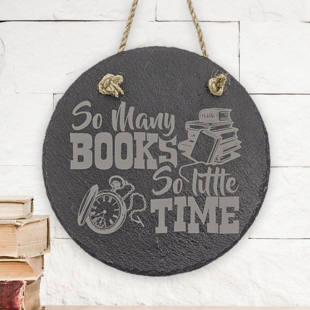 Bookish Library Decor so Many Book Sign Reading Gift for Book Lovers ...