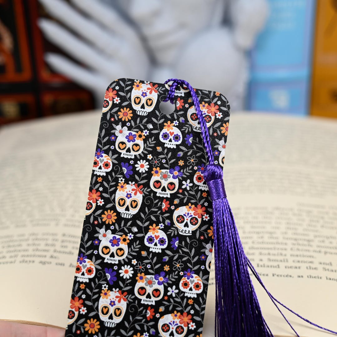 Sugar Skull Bookmark – Day of the Dead Bookmarker – Colorful Mexican ...
