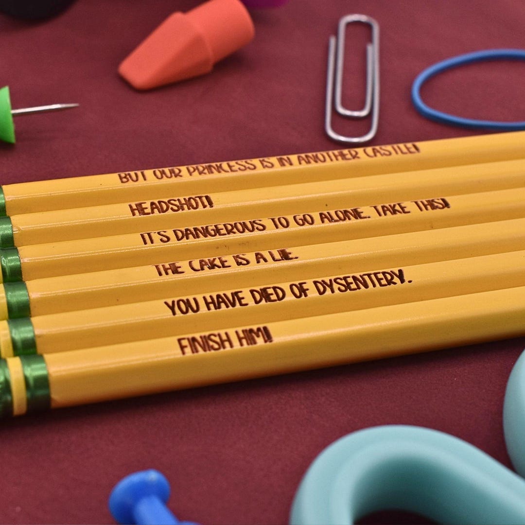 Gamer Stocking Stuffer Classic Games Pencil Set for Video Gaming Gifts ...