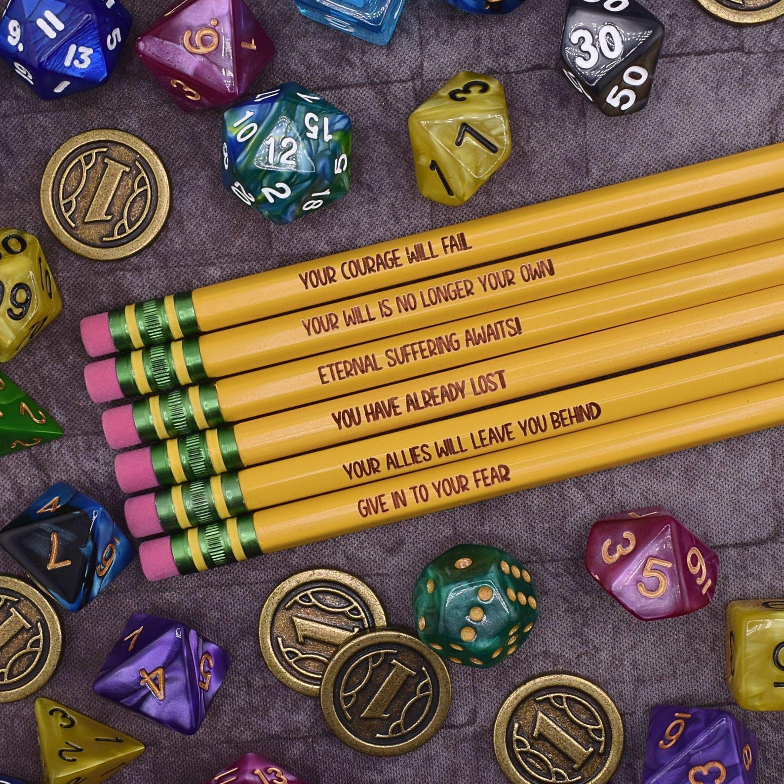 Funny DND Pencil Gloom Set for Game Room or Tabletop Gaming Accessories ...