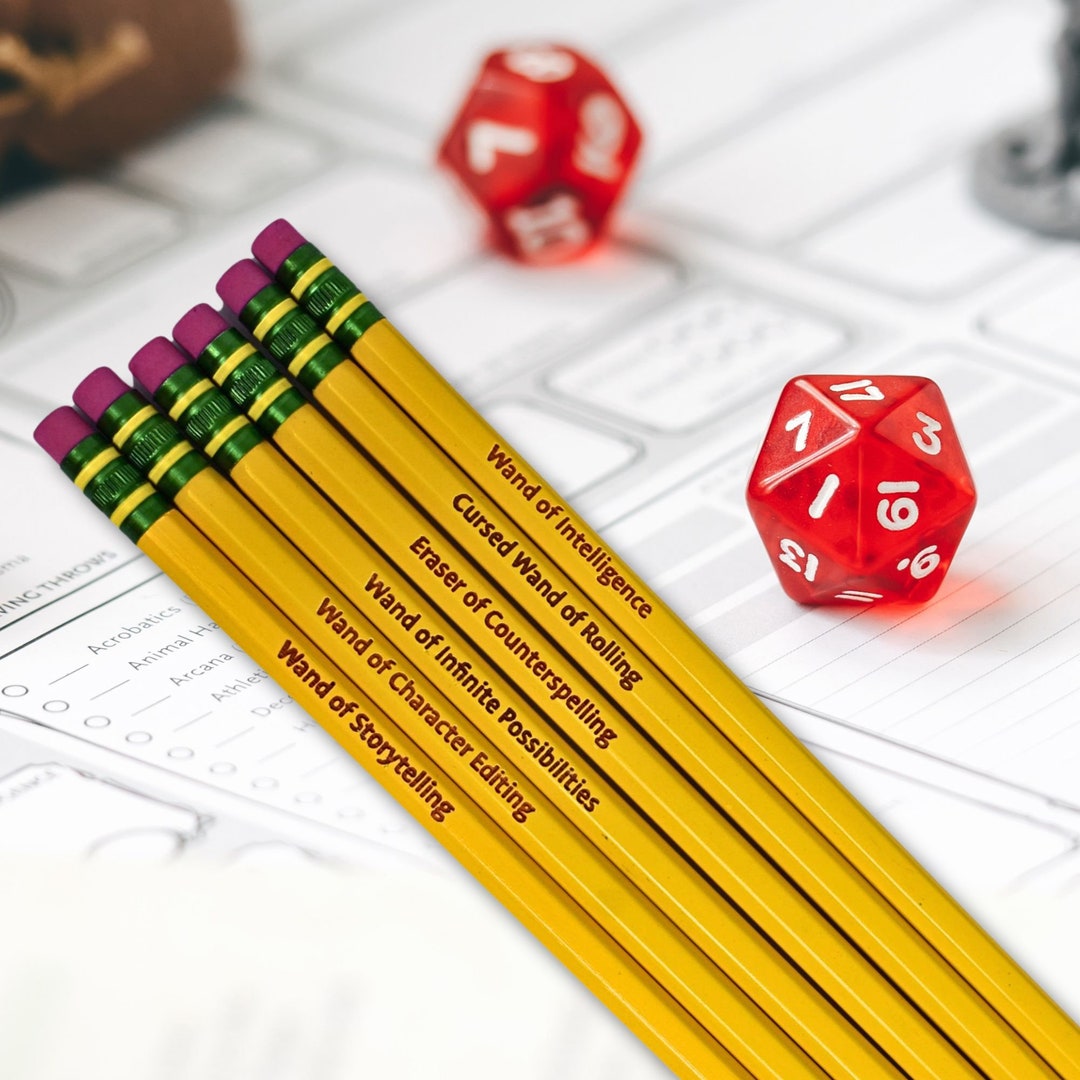 DND Player Gift Set of Wand Pencils for Game Night Gifts or Tabletop ...
