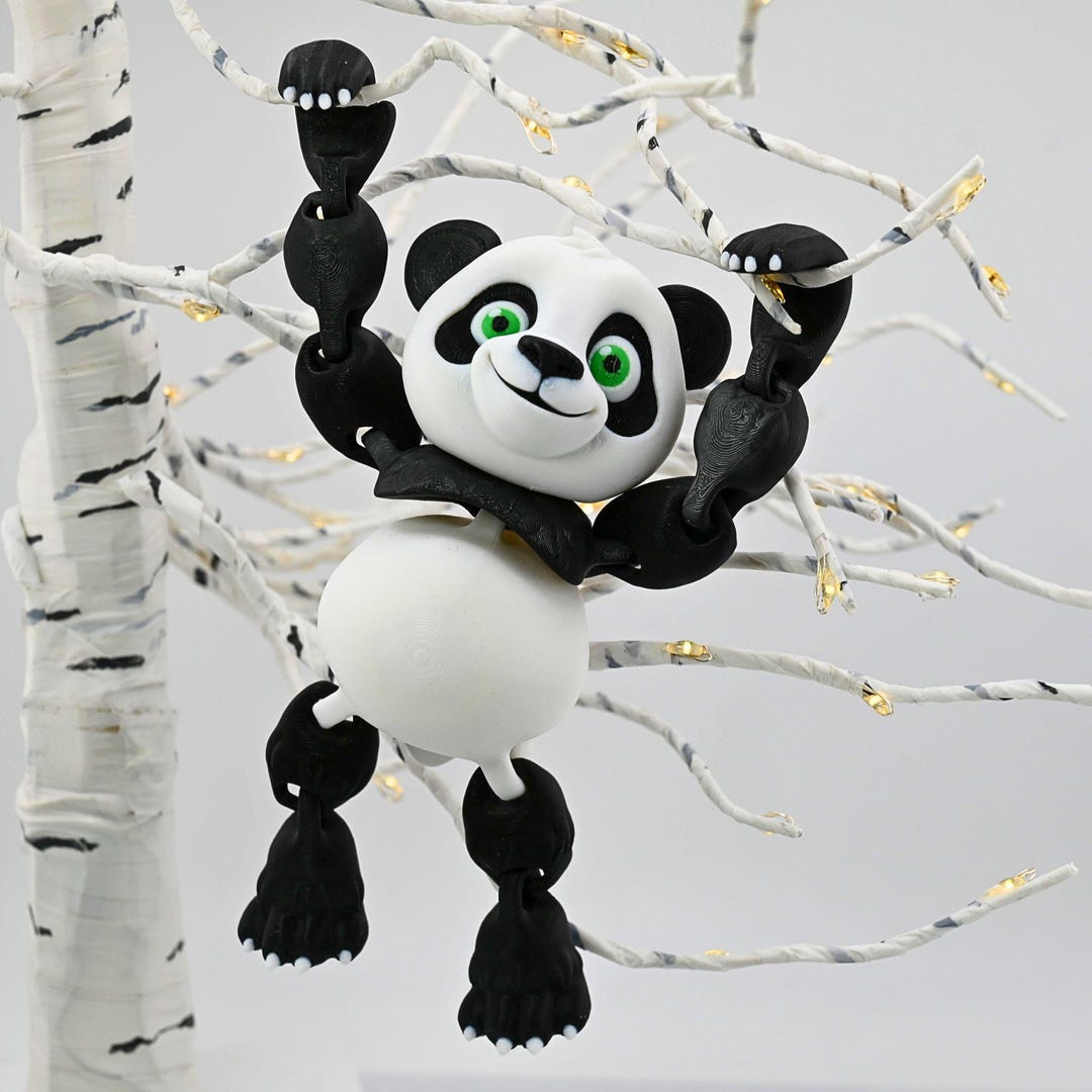 Cute Panda Fidget Toy Stocking Stuffers 3D Printed Articulated Animal ...