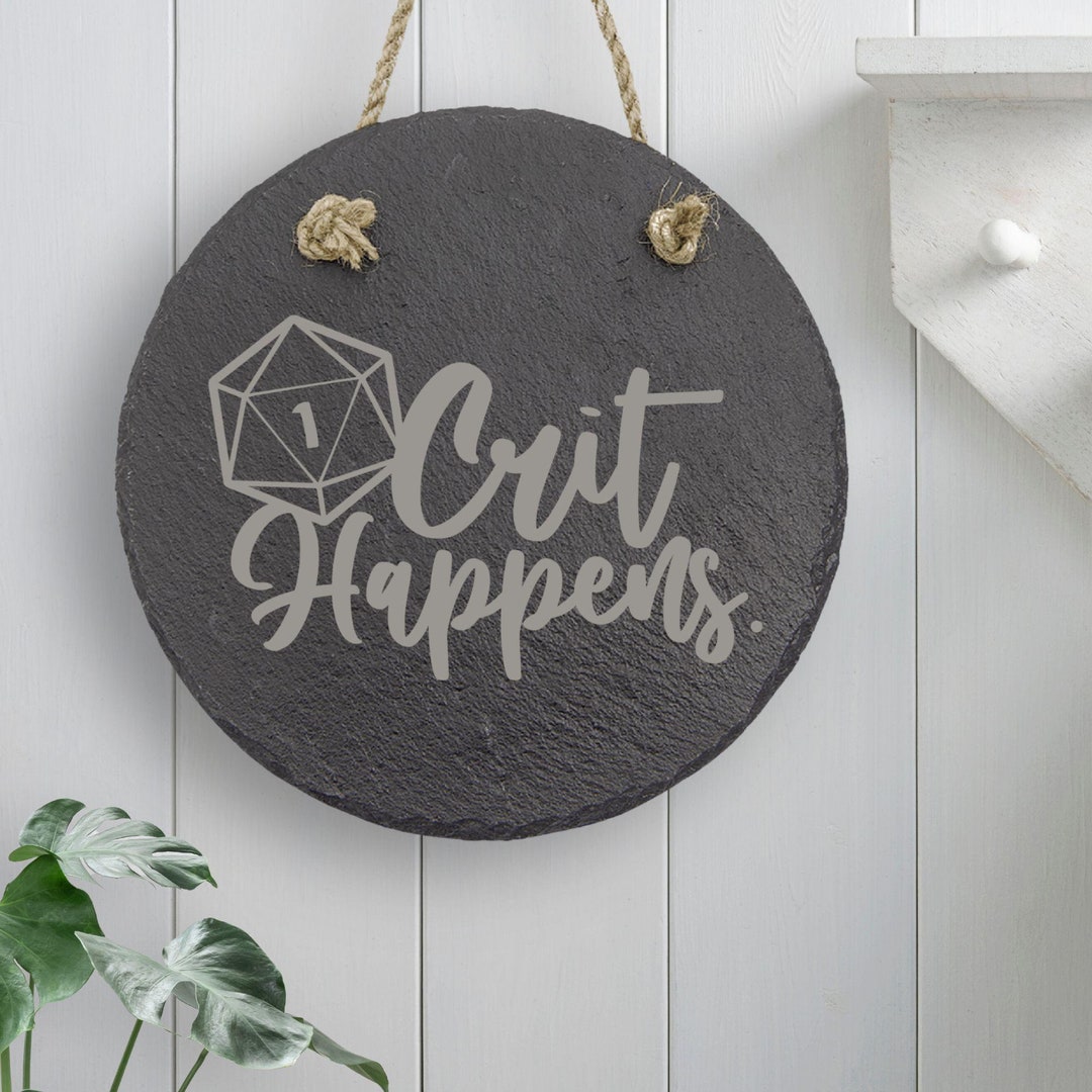 Dnd Gifts Crit Happens Game Room Decor Wall Sign for Dungeon Master ...