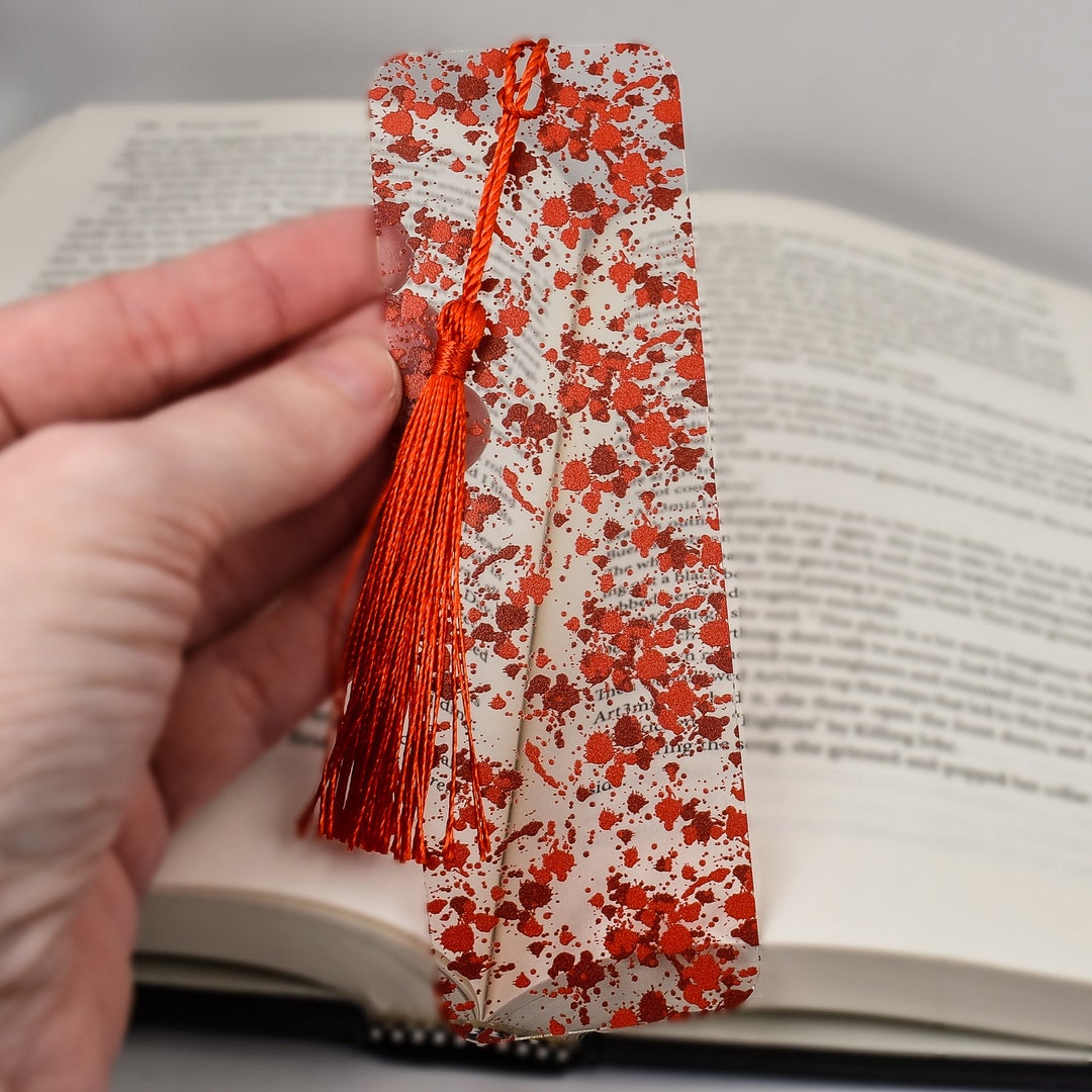 Unique Bookmark With Blood Horror Design is a Bookmark With Tassel and ...