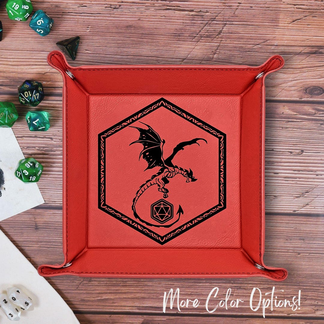 Dnd Dice Tray and Folding Snap Catch All Dragon D20 Tray for Dnd Gifts ...