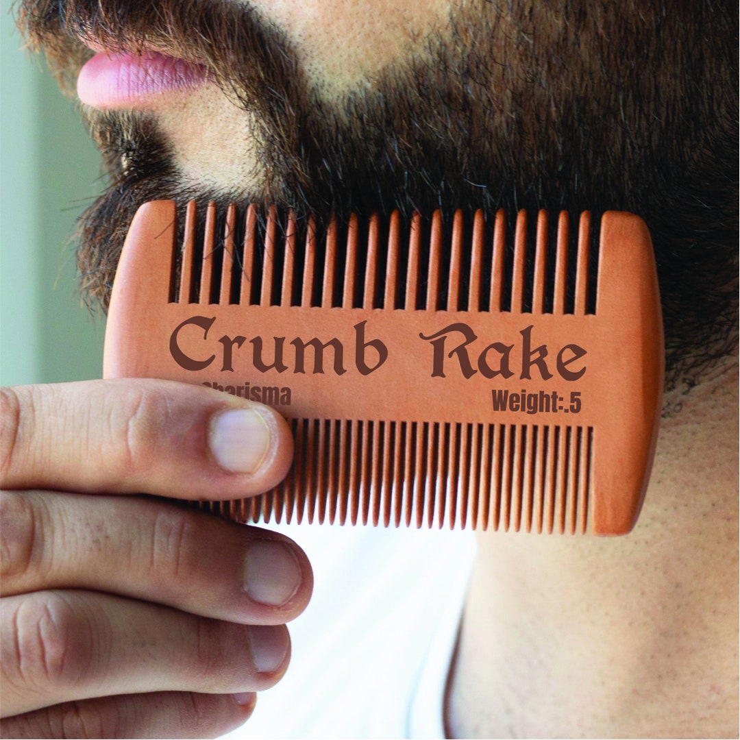 Wood Beard Comb for Men Crumb Rake Gift for Bearded Dad on Father's Day or Man With a Beard ...