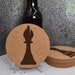 Round Cork Chess Table Coaster Set Board Game Gift Tabletop Gaming Geek ...