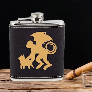 Personalized Flask Flying Monkey Wizard of Oz Engraved Flask - Etsy