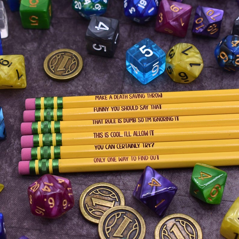 Dnd Dungeon Masters Pencil Set for Game Room and Tabletop Wargaming ...